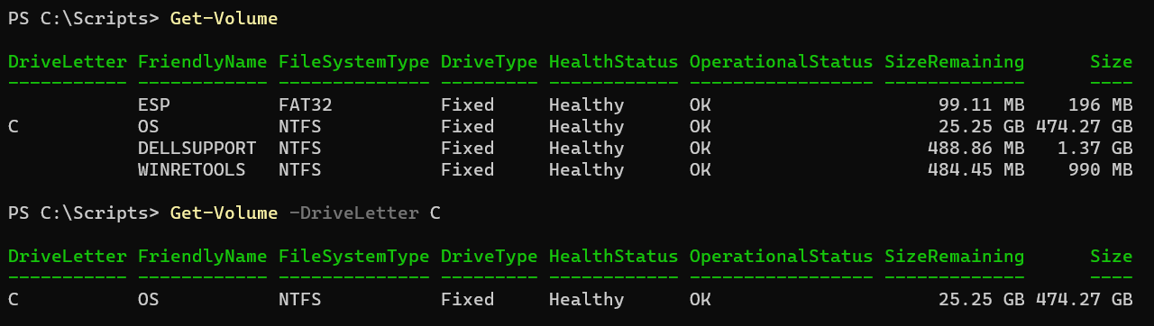 How to Get Disk Size and Free Space Using PowerShell - ByteInTheSky How to Get Disk Size and Free Space Using PowerShell - ByteInTheSky